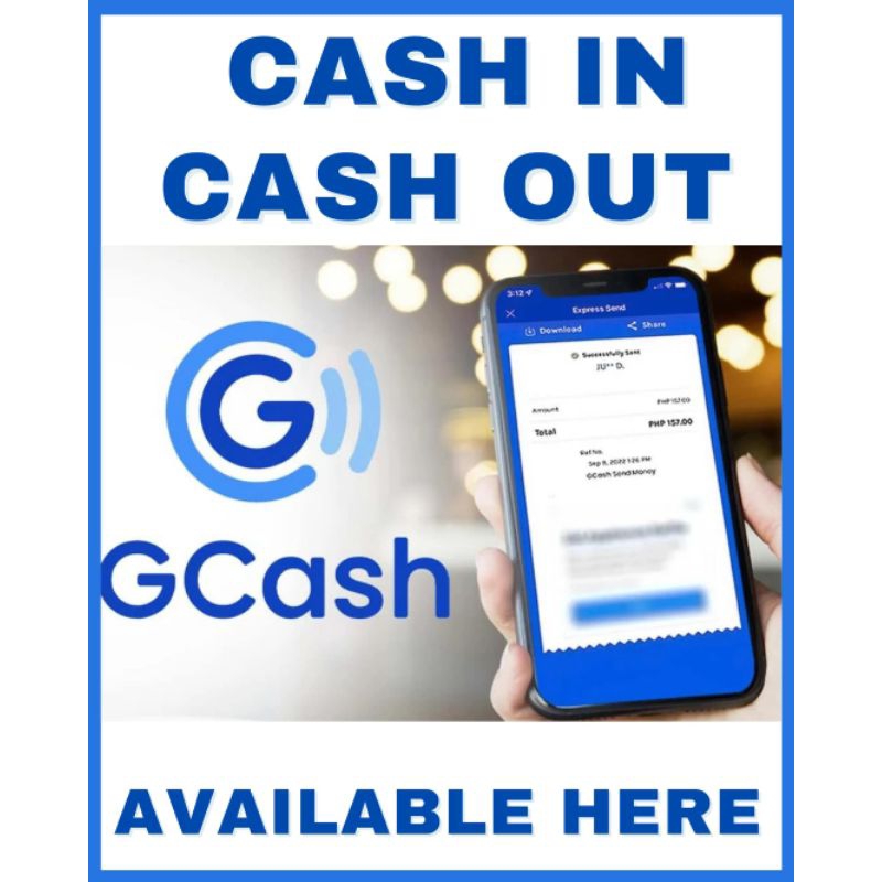 Cash In Cash Out Gcash Signage A4 Size Laminated | Shopee Philippines