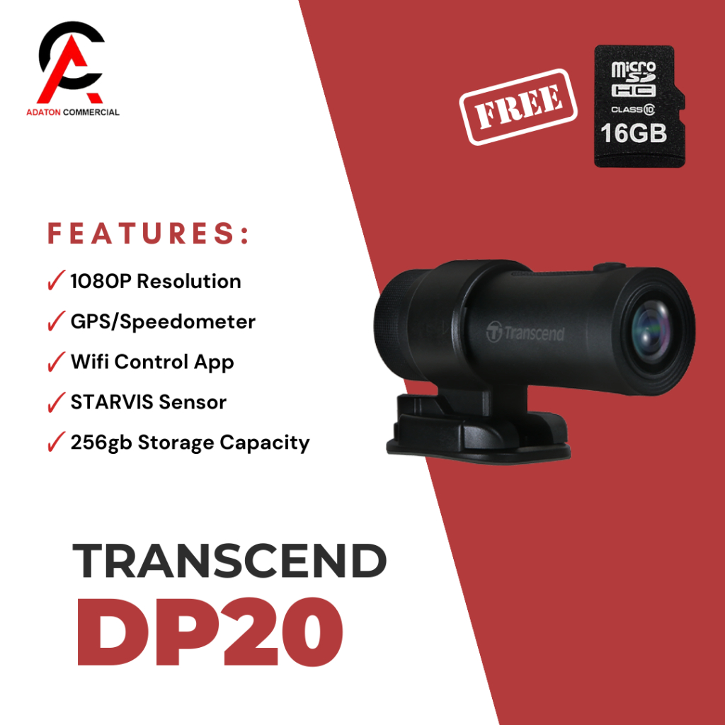 TRANSCEND DP20 with SD Card, Sony Starvis,1080p Resolution, GPS, Wifi ...