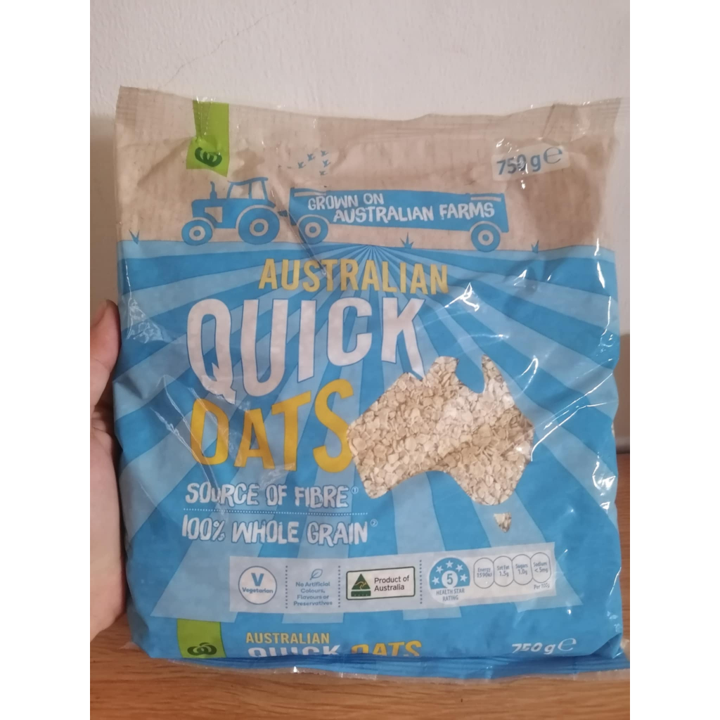 Woolworths Australian Quick Oats 100% whole grain 750g Imported from ...