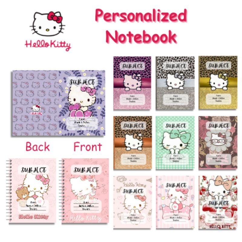 Personalized HELLO KITTY Notebook. Customized with Name and Subject ...