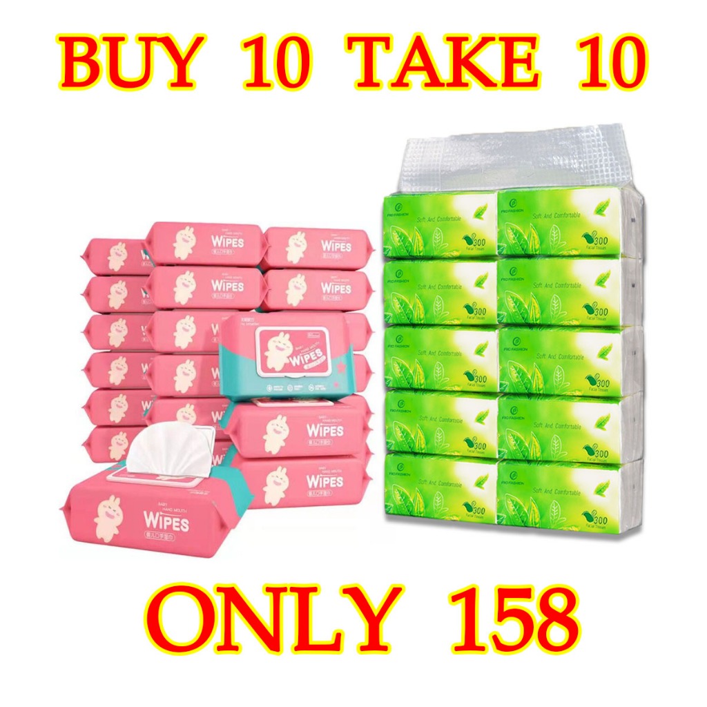 20PCS baby wipes and tissue bundle Combo Unscented baby wipes 10 packs ...