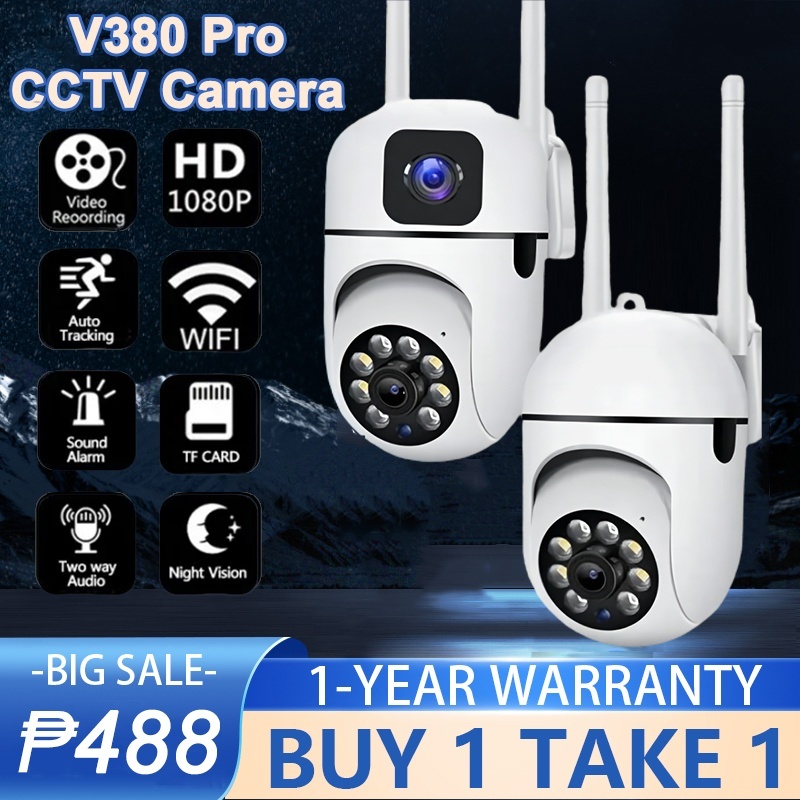 Smart V380 Pro CCTV Camera Dual Lens 12MP HD Panorama Outdoor Waterproof Night Vision Two-Way ...
