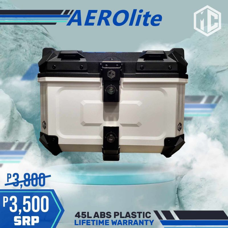 MC -AEROLITE ABS 45L Hard Plastic Top Box for Motorcycle | Shopee ...