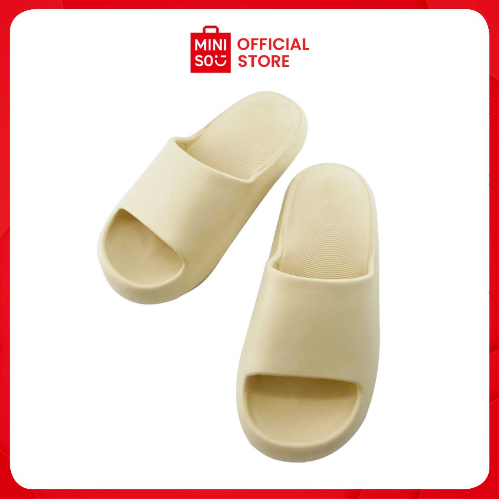 MINISO Women's Fashion Cushioned Thick Slippers(Off-white,39-40 ...