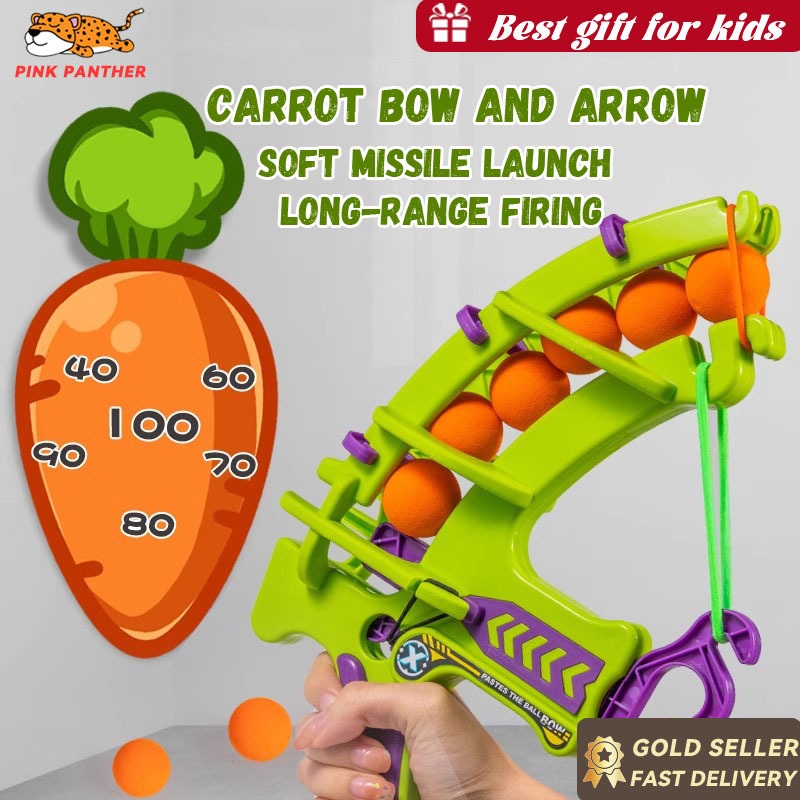Carrot bow and arrow toy children's sticky ball slingshot crossbow ...