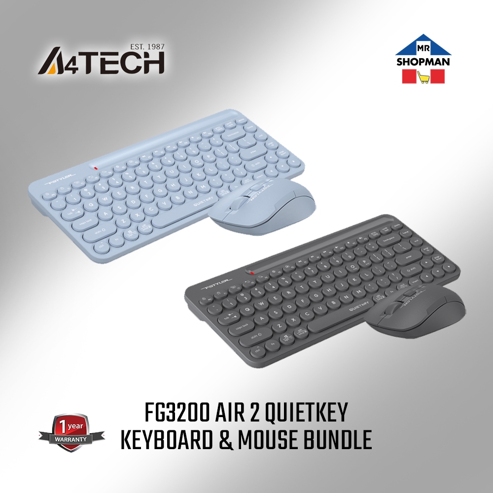 A4tech Fg3200 Air 2 Wireless Quietkey Compact Combo Keyboard And Mouse