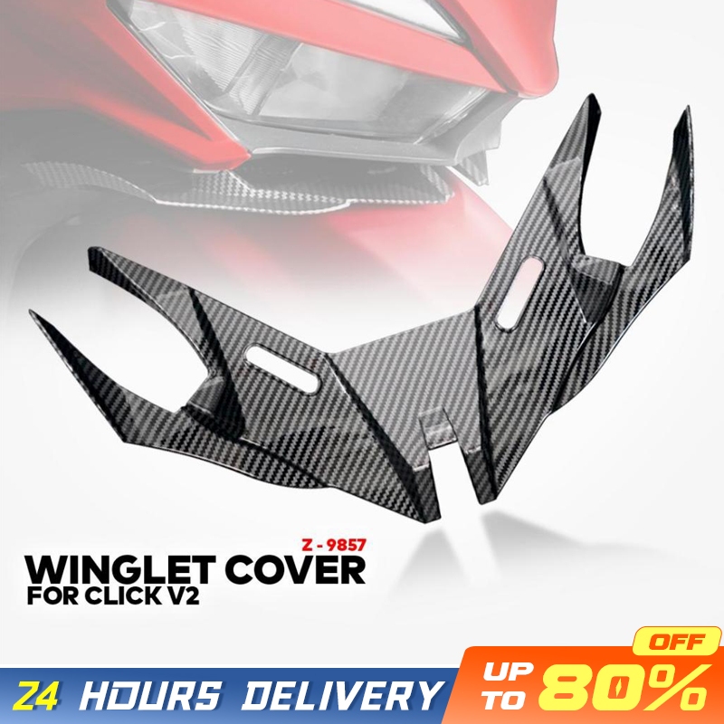 CLICK V2 AERODYNAMIC FRONT WINGLET COVER Z-9857 HYDRO DIP CARBON LOWER ...