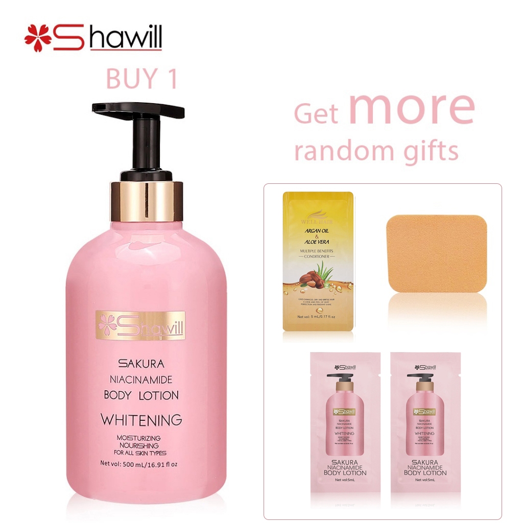 Shawill Cosmetics Sakura Niacinamide Body Lotion Care 500ml Whitens ...