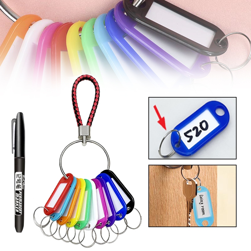 Lanyard Key Organizer Ring with 10/20 pcs Colorful Key Tags for Office ...