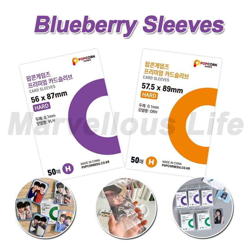 【COD】50pcs Blueberry Sleeves Kpop Photocard Hard Card Sleeves Toploader ...