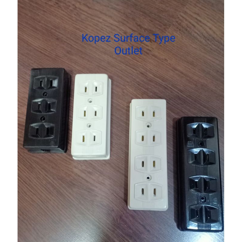 KOPEZ Surface Type Outlets (3 Gang / 4 Gang) in Brown or Ivory color ...