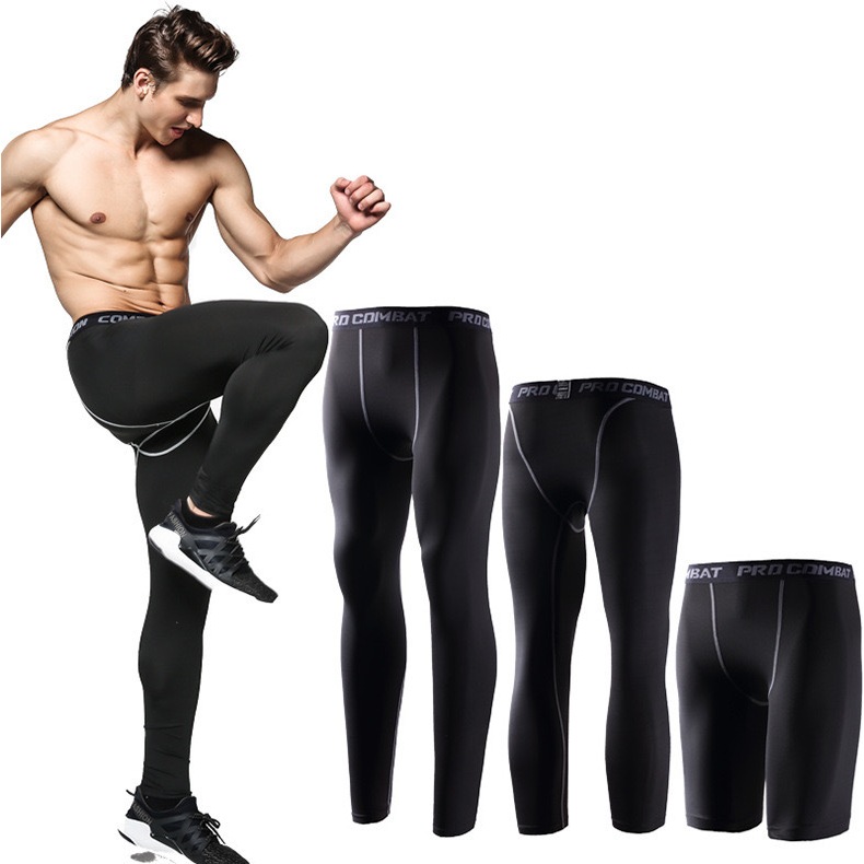 Basketball elastic quick-drying sports tights fitness pants men's ...