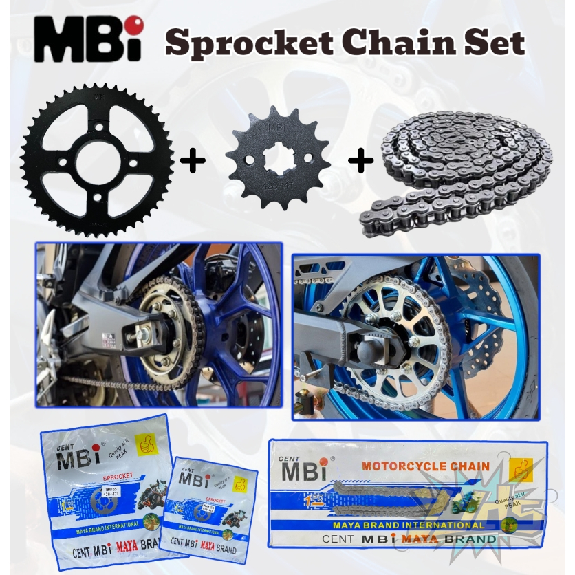 MBi Sprocket Chain Set for TMX155/RUSI125/TMX125/RUSI150 | Shopee ...