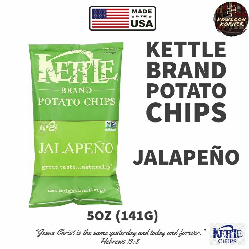 [USA Favorite] Kettle Brand Potato Chips Jalapeno 141 grams Jumbo Pack ...