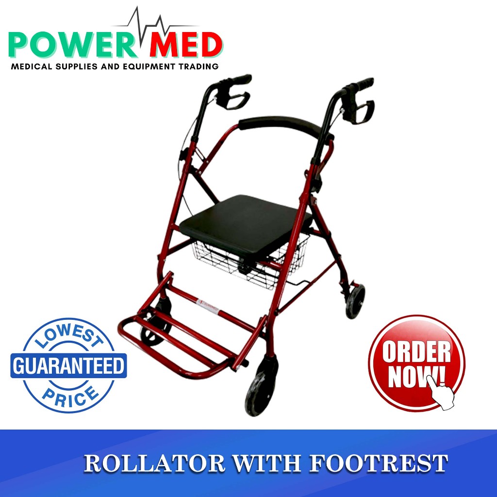 ROLLATOR WITH FOOTREST PER PIECE SURRMED | Shopee Philippines