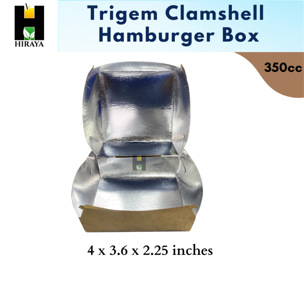 [25pcs] Trigem Paper Clamshell Meal Box / Takeout Box 350cc/500cc/750cc ...