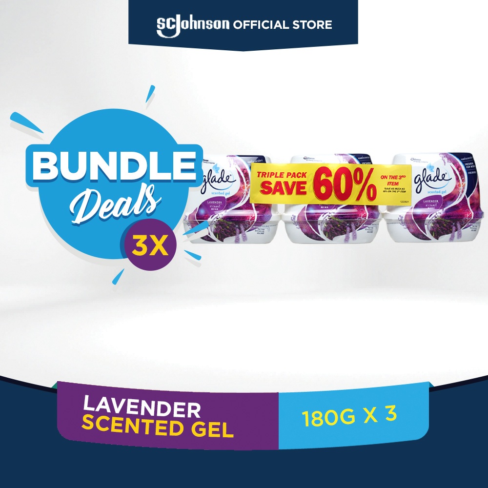 Glade Scented Gel Lavender Pack of 3 180g | Shopee Philippines
