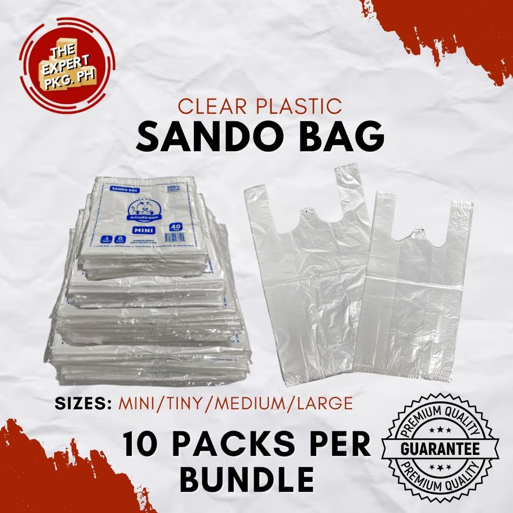 (Per Bundle) Plastic Sando Bag - Mini Tiny Medium Large - Clear ...