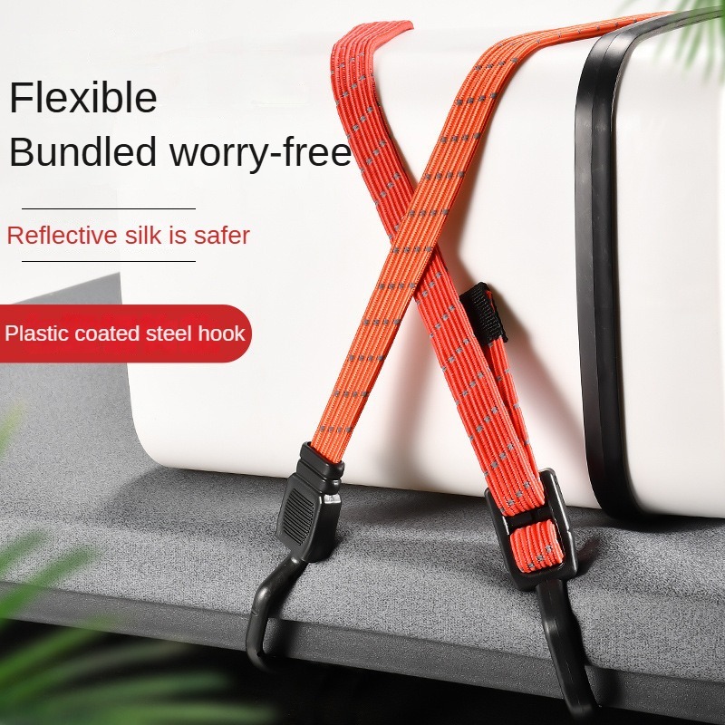 Motor Rope Elastic Cargo Bundling Strap with Hooks Luggage Rope Bike ...