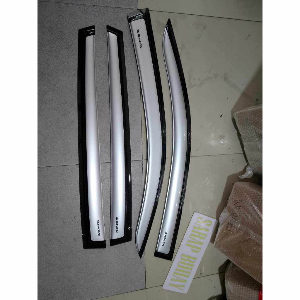 Zenix Solid Two Tone Rain Gutter Door Visor for Toyota Innova Zenix ...