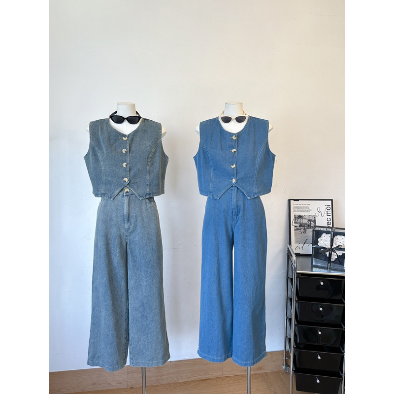 RRX Sleeveless Denim Terno Pants #7397 | Shopee Philippines