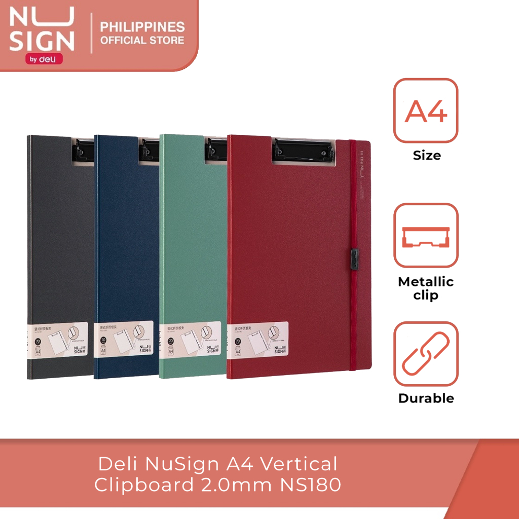 Deli NS180 NuSign A4 Vertical Clipboard 2.0mm [79NS180] | Shopee Philippines