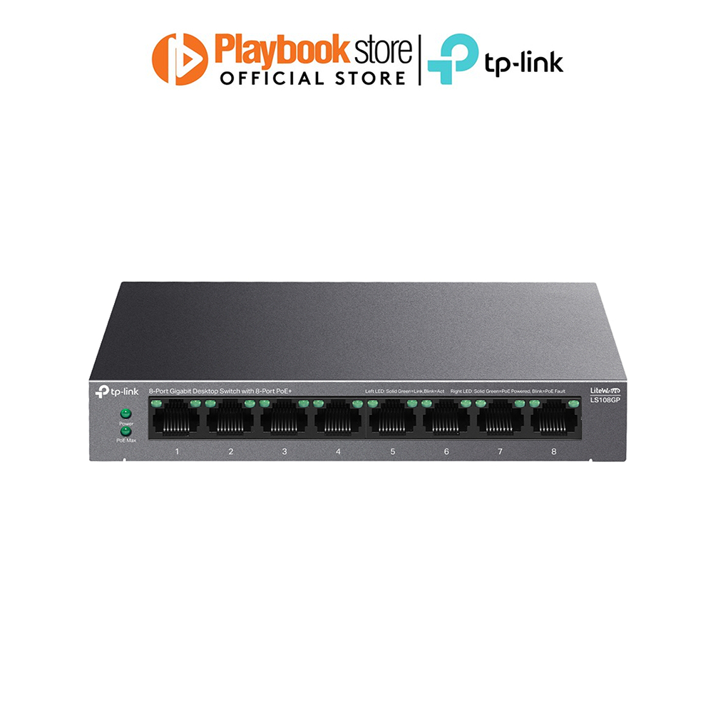 TP-Link LS108GP 8-Port Gigabit Desktop Switch with 8-Port PoE+ ...