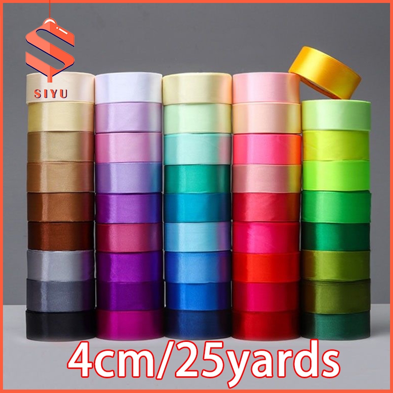 (25 Yards/Roll) 4cm Wide Ribbon Wholesale Gift Packing Satin Ribbon ...