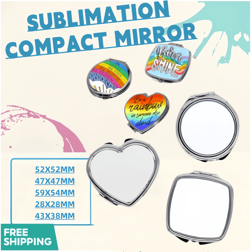 Sublimation Printable Compact Mirror and Double Sided Keychain Mirror ...