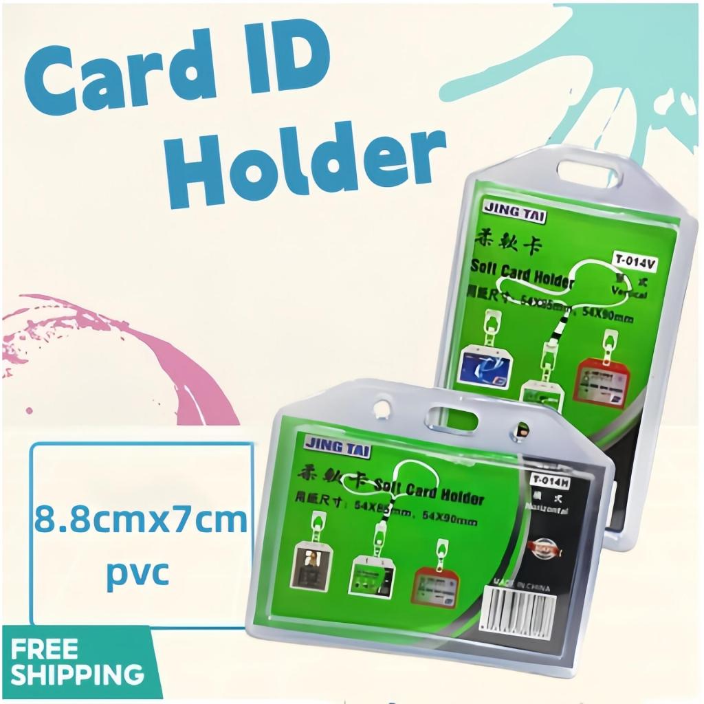 JingTai Soft Card ID Holder Single Slot Double Sided View ID Case ID ...