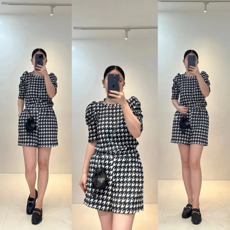 Korean Checkered terno for woman M-L Free Size casual set for women ...