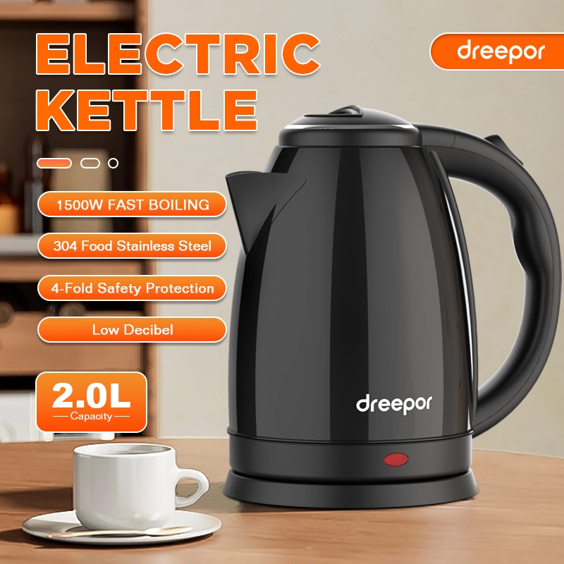 Dreepor 2L Electric Kettle stainless Kettle Easy Use Fast Boiling to ...