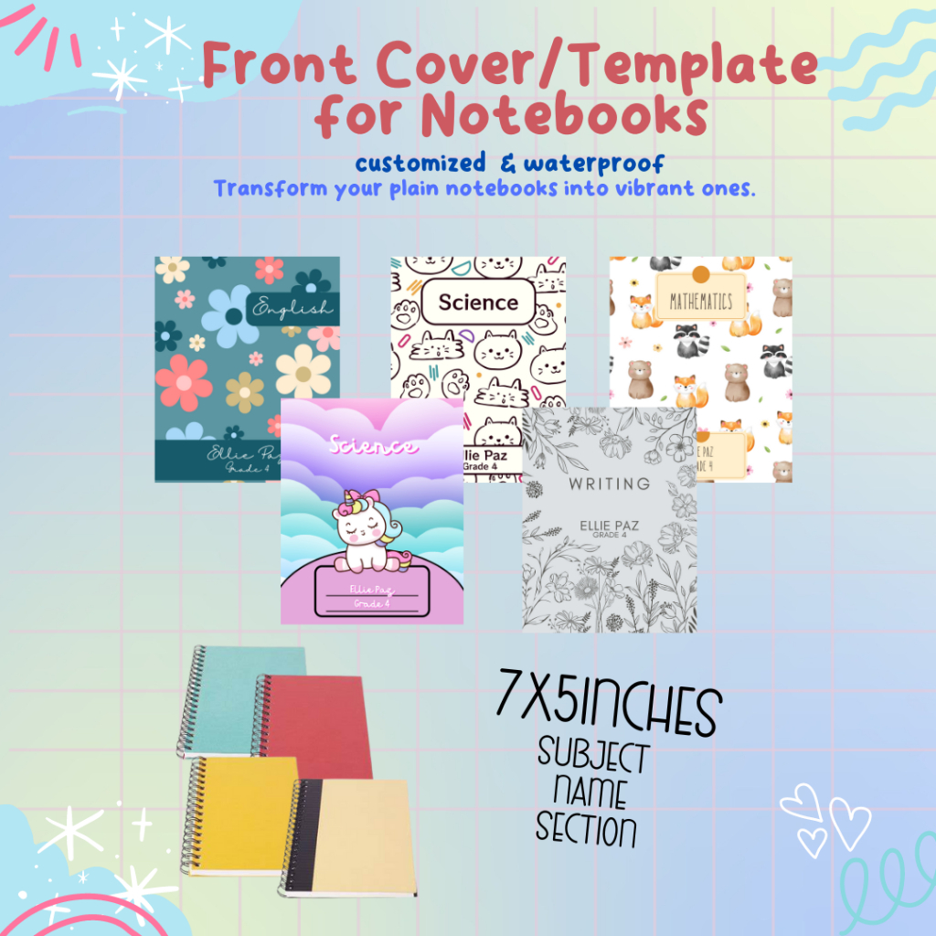 FREE design layout NOTEBOOK COVER/TEMPLATE CUSTOMIZED message us your ...