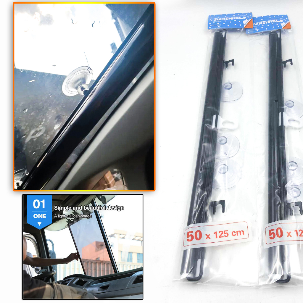 SUNSHIELD Universal Car Tint Rolling Shade windshield Cover for SEDAN ...