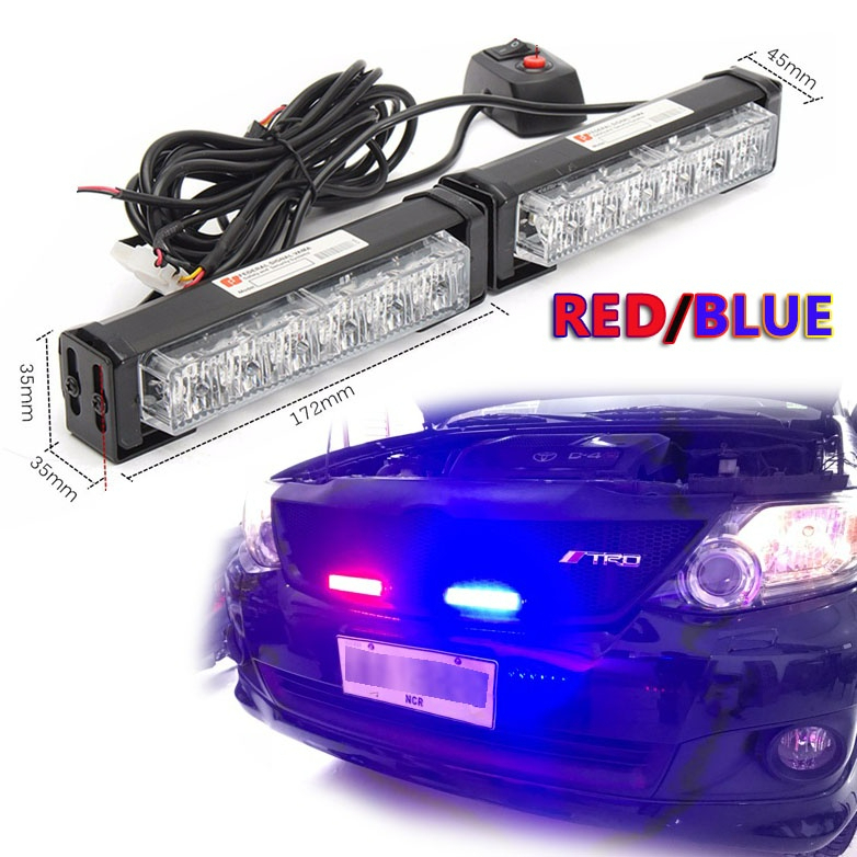 6 Led FEDERAL SIGNAL Car Police Strobe Blinker Light with Steady (RED ...