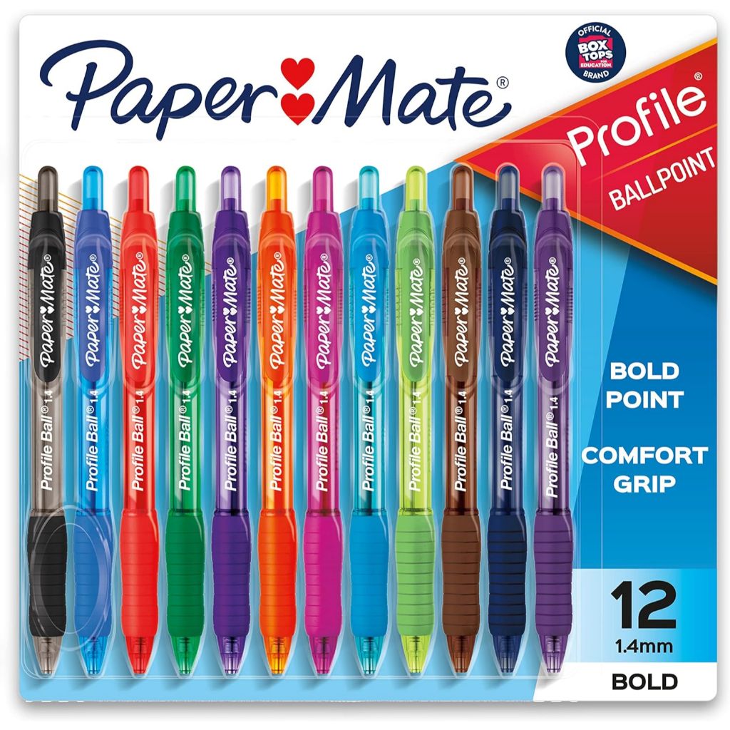 Paper Mate Profile Retractable Ballpoint Pens, Bold (1.4mm), Assorted ...