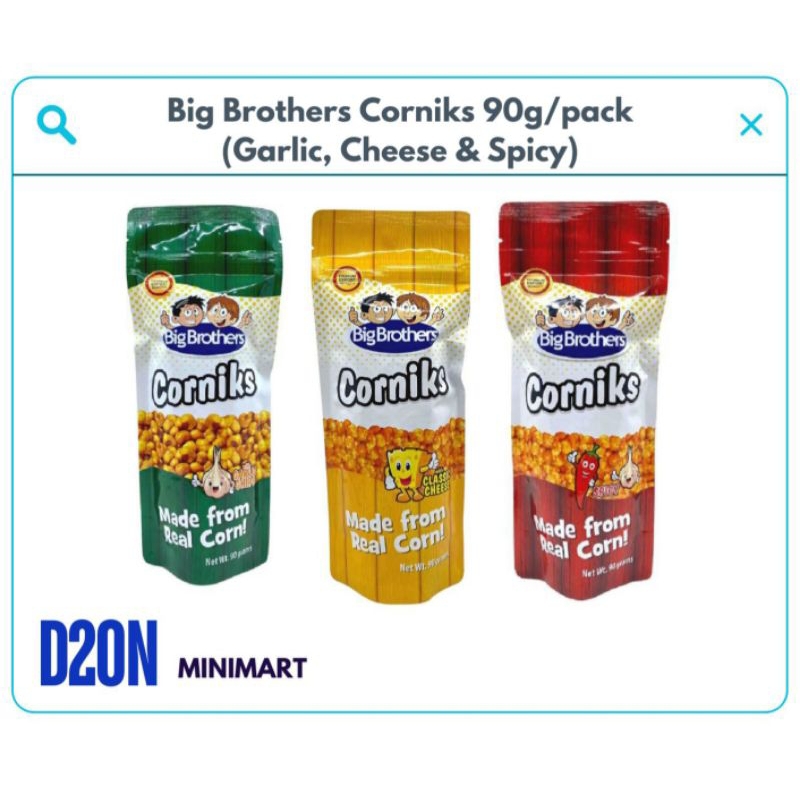 Big Brother's Corniks 90g/pack (3 Flavors) | Shopee Philippines