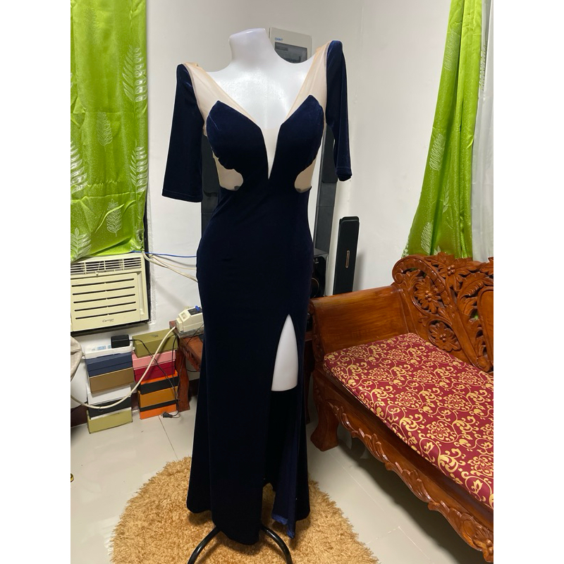 BLUE ELEGANT SEXY GOWN | Shopee Philippines