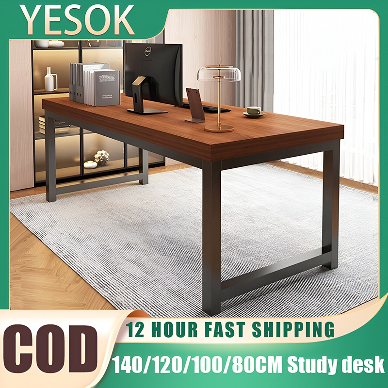 YESOK Computer Table 120/140/100/80CM Home Study Desk Company Office Writing Table Gaming Game ...