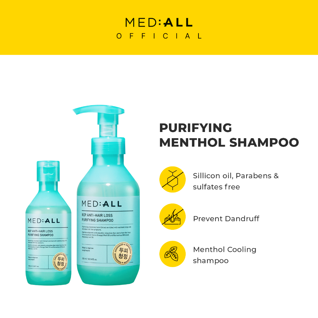 MEDIALL RCP anti-Hair Loss Purifying Shampoo oilyskin oilyhair dandruff cooling | Shopee Philippines