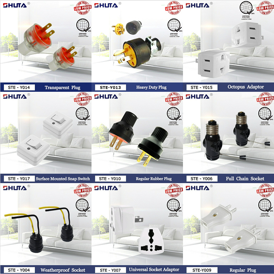 SHUTA PLUG'S Snap Switch,Universal Socket Adaptor (Rubber/Transparent ...