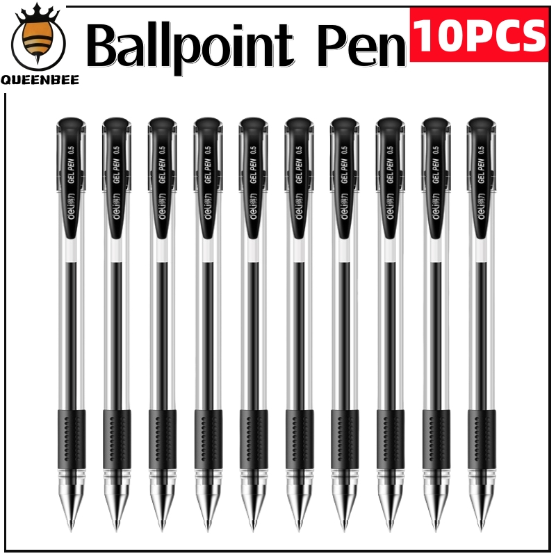 10 Pcs Gel Pen 0.5mm Black Ink Sign Pen Student Test Pen Writing ...