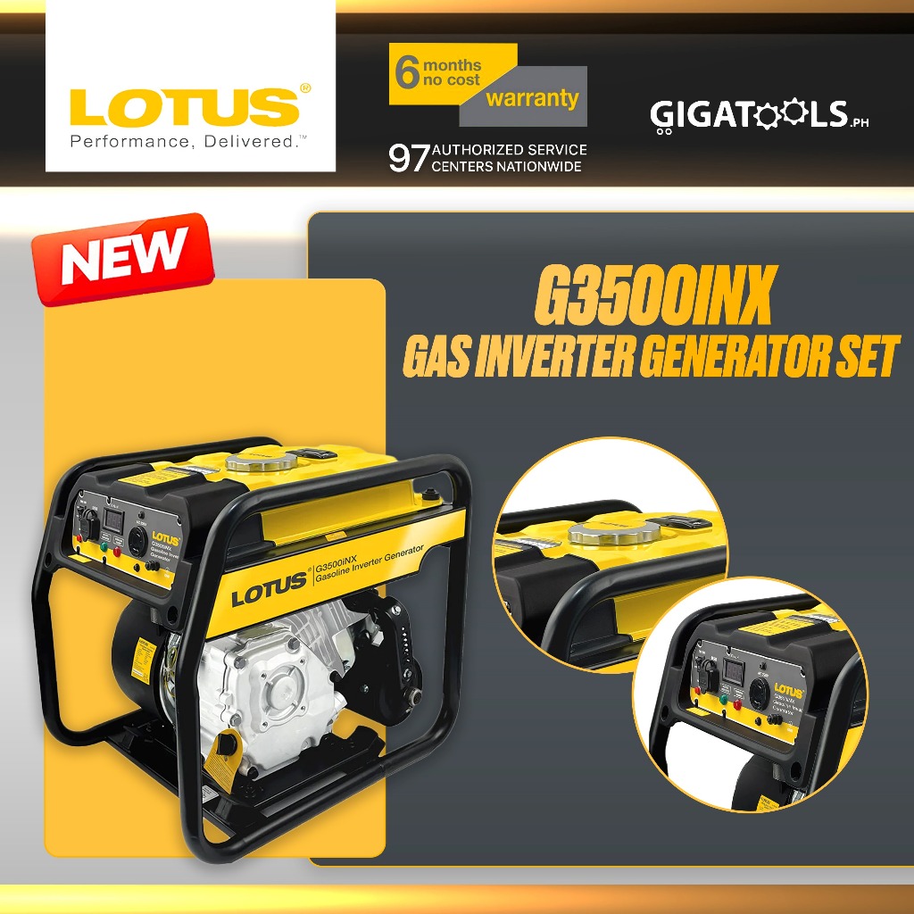 Lotus G3500INX Gas Inverter Generator Set ( 3.2 KW / 210 CC ) | Shopee ...