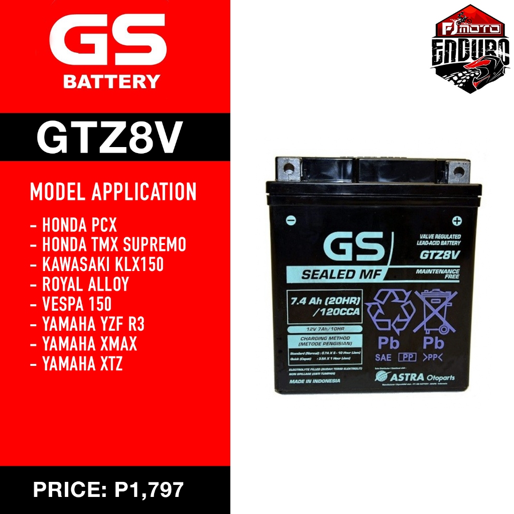 GS BATTERY GTZ8V 12V | Shopee Philippines