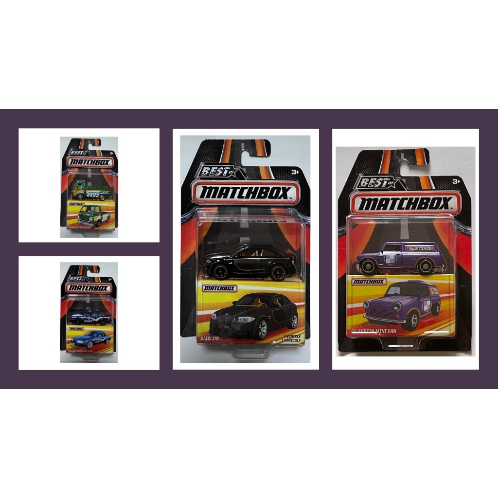 Matchbox - Best of Matchbox -AustinMiniVan, DodgeA100, Mustang, BMW 1M ...