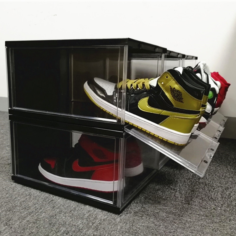 Large Basketball Shoe Box Hard Plastic Organizer Foldable Storage Box ...