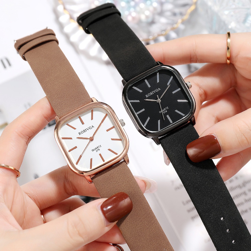 Fashionable square quartz watch unisex belt sports watch simple and ...