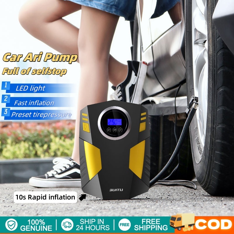 Electric Car tire pump 12V Air Compressor Portable Car Tire Inflator ...