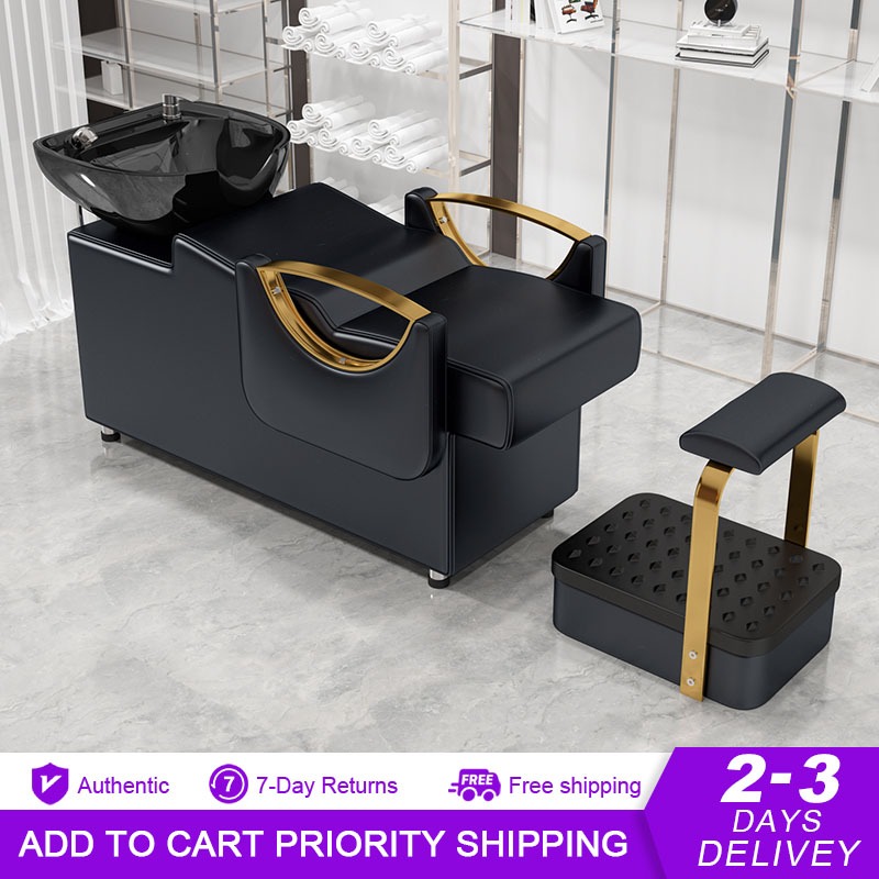 Shampoo bed barber shop ceramic shampoo basin integrated flushing bed ...