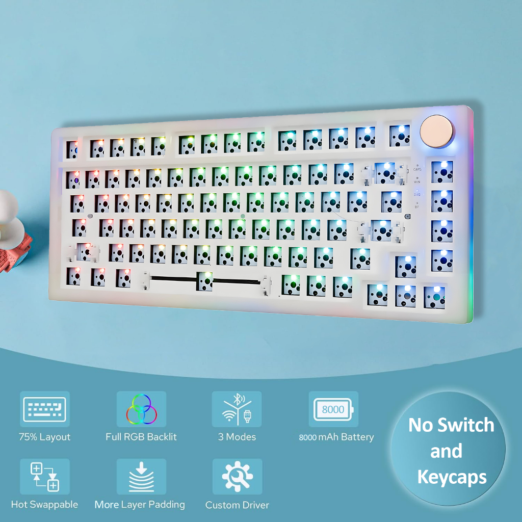 FEKER IK75 Pro 3 Mode 75% Gasket Mechanical Keyboard KIT - Wireless ...